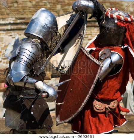 Two Knights Fighting - Stock Image - Everypixel