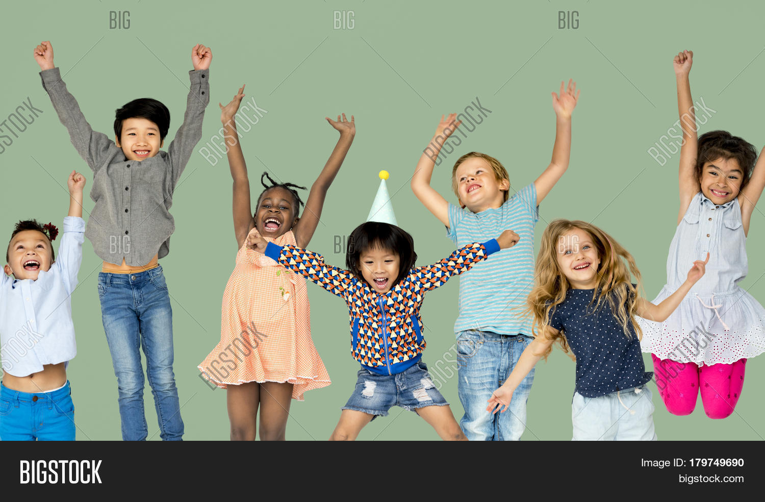 Diverse Group Of Kids Jumping and Having Fun Stock Photo & Stock Images ...